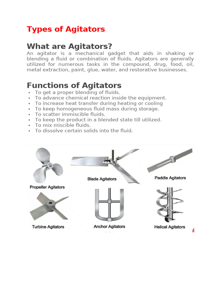 Types of Agitators-G Info | PDF | Mechanical Engineering | Applied And ...