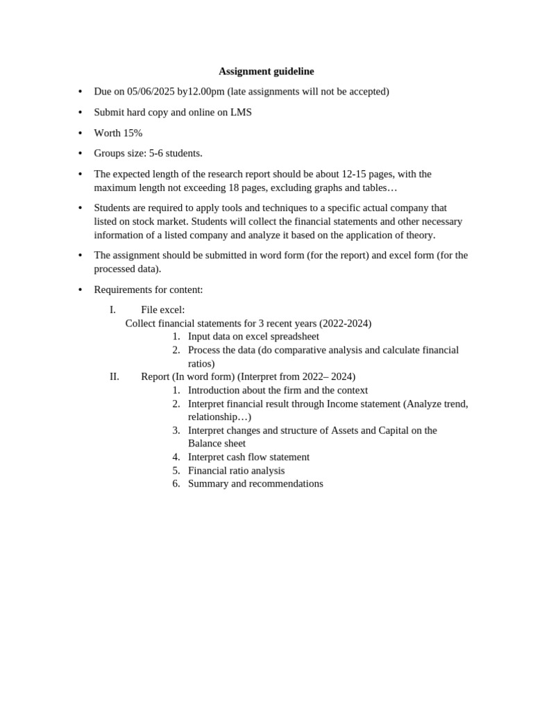 Assignment Guideline 2025 | PDF