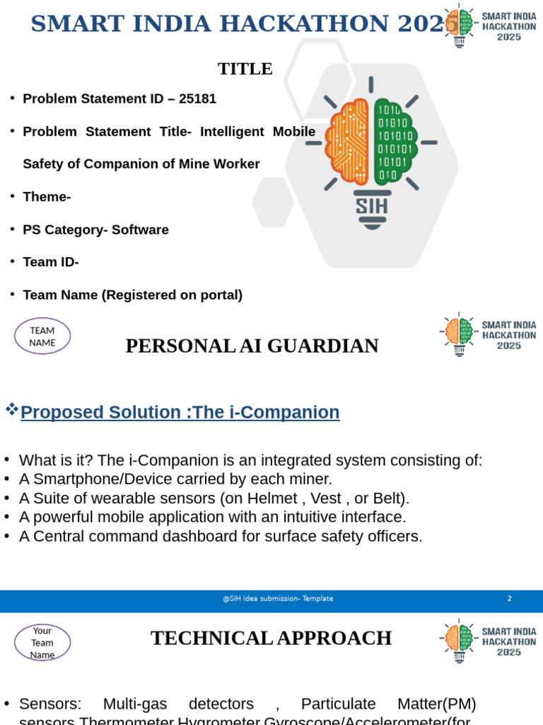 SIH2025 IDEA Presentation Format | PDF | Microsoft Power Point | Computing