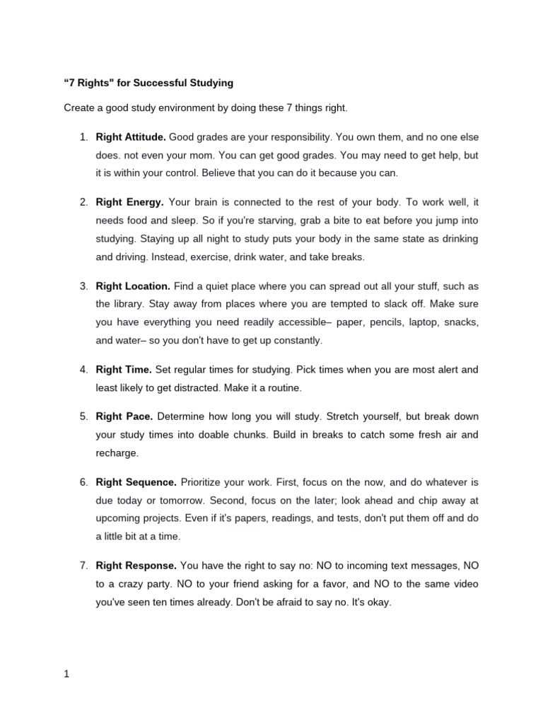 7 Keys to Effective Studying | PDF