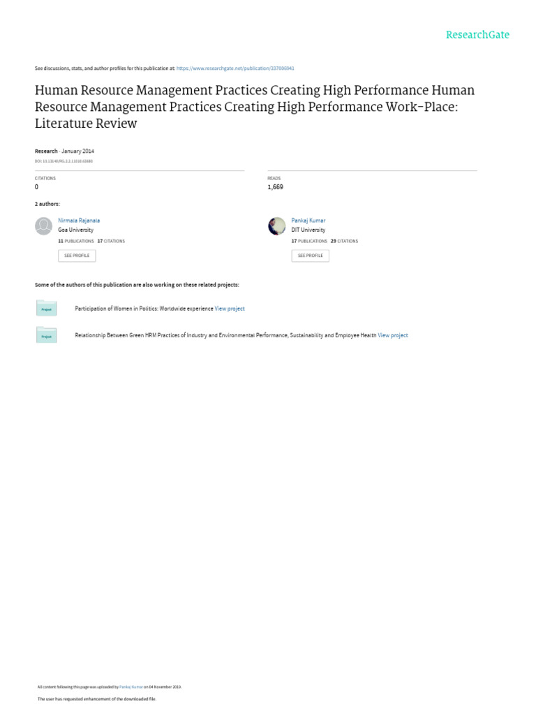 High-Performance HRM Practices Review | PDF | Human Resource Management ...