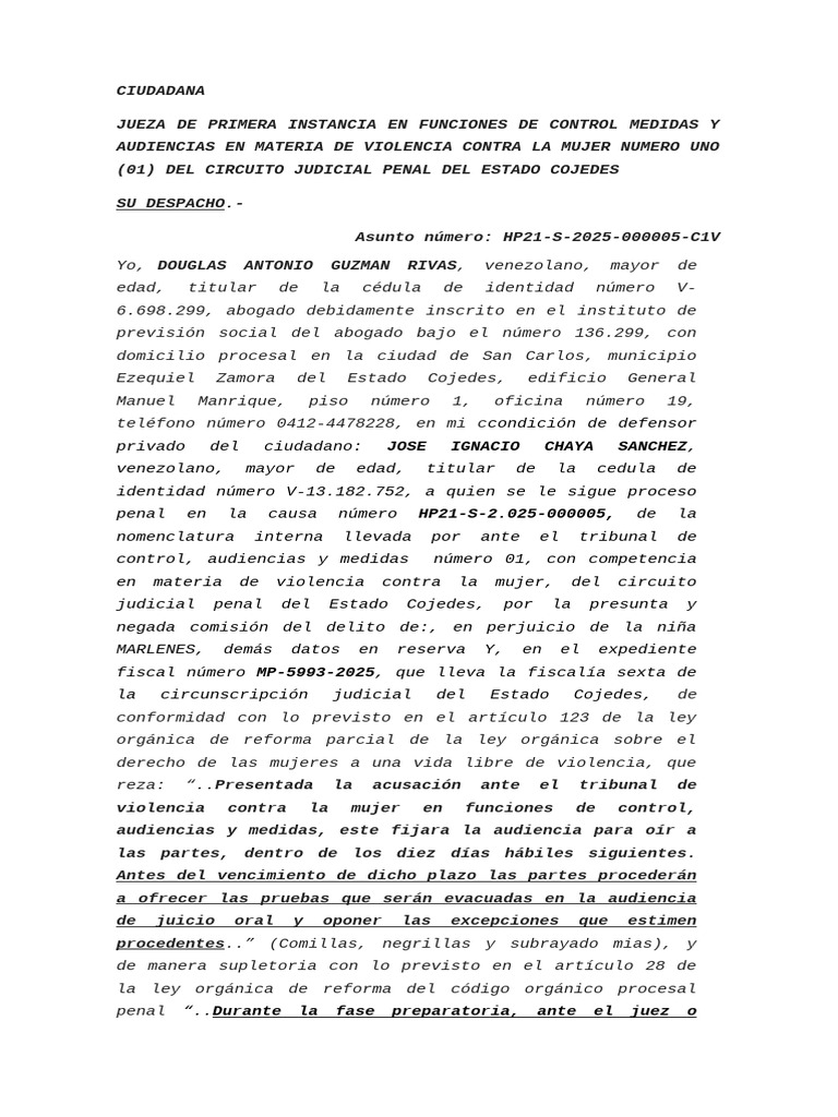 Defensa en Caso de Violencia de Género | PDF | Fiscal | Sentencia (ley)