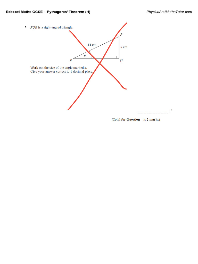 Edexcel Maths GCSE: Pythagoras' Theorem | PDF