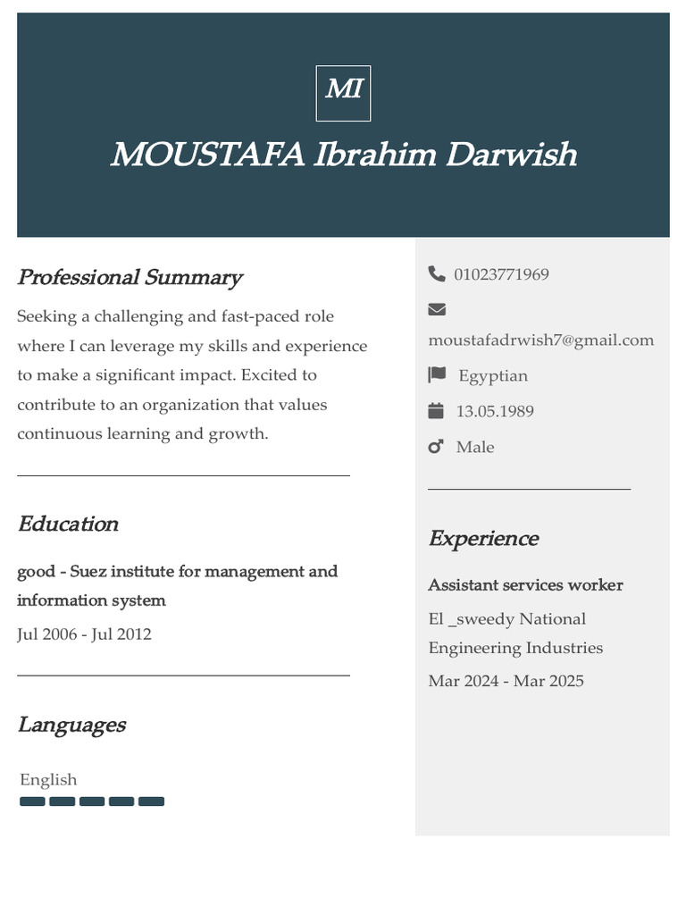 Moustafa Resume 531 | PDF