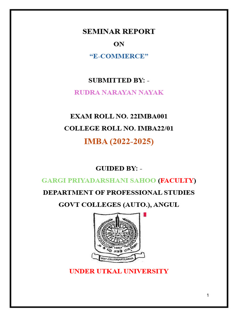 Seminar | PDF | E Commerce | Computer Network