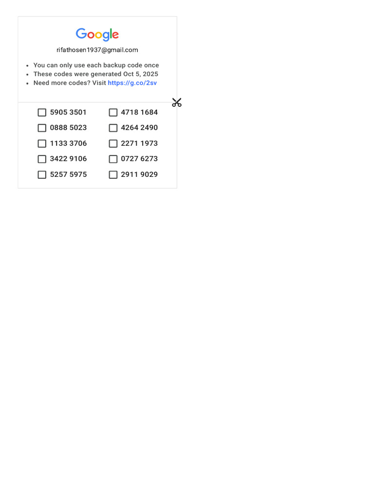 Backup Codes | PDF