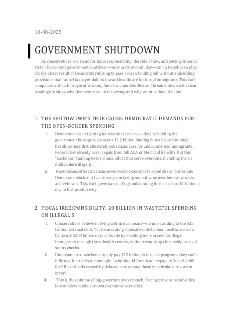 Government Shutdown Explained: Key Facts and Impacts | PDF | Politics ...