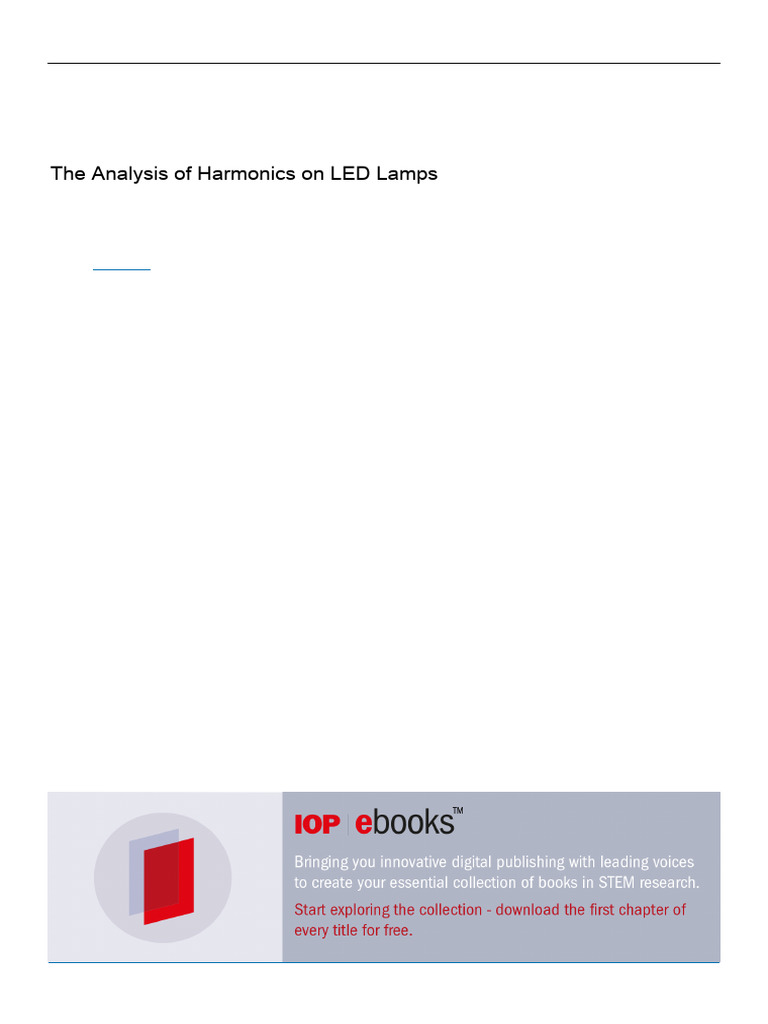 The Analysis of Harmonics On LED Lamps | PDF | Electronic Filter | Ac Power