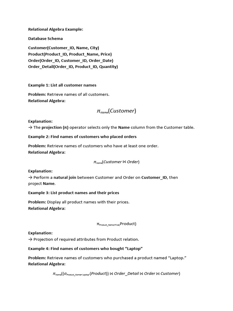 DBMS Relation Algebra | PDF | Relational Model | Software Design