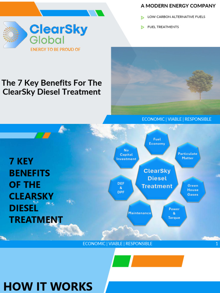 ClearSky Diesel Treatment Benefits | PDF | Diesel Engine | Particulates