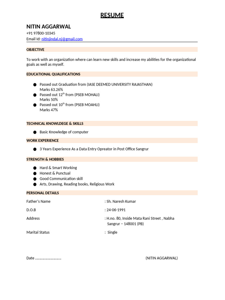 Nitin Resume | PDF