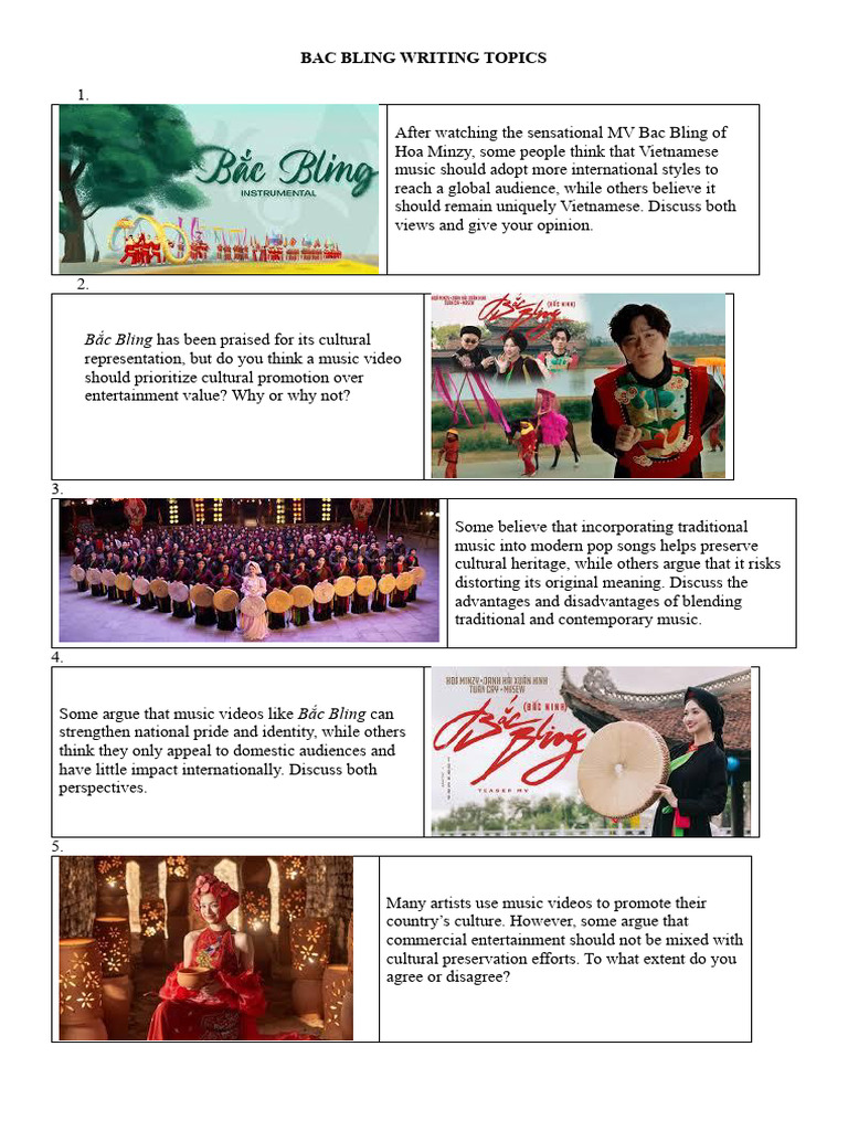Bac Bling Writing Topics | PDF
