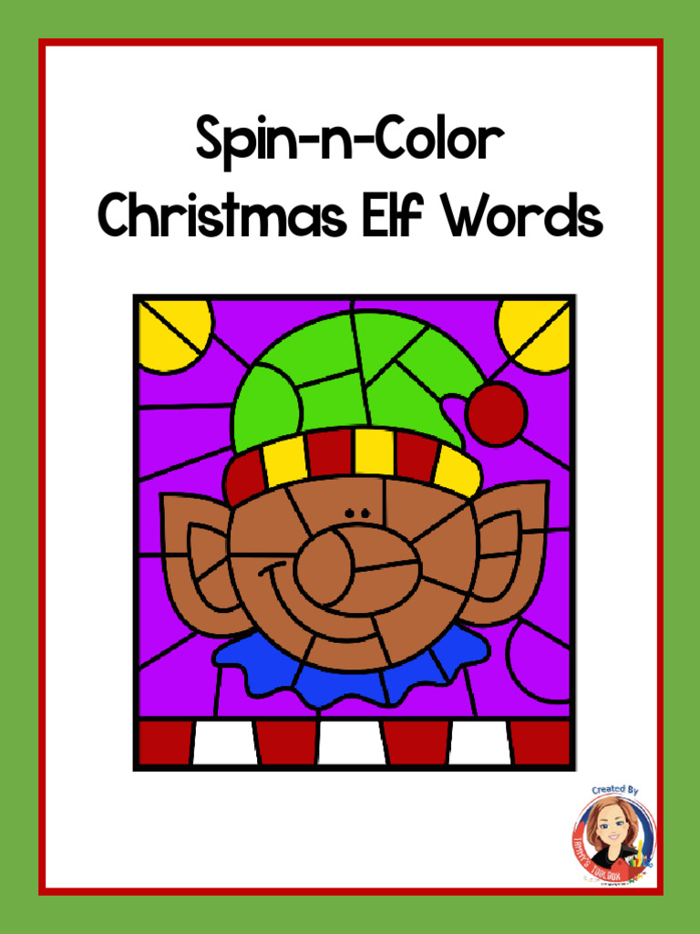 Spin-n-Color Christmas Elf Words | PDF