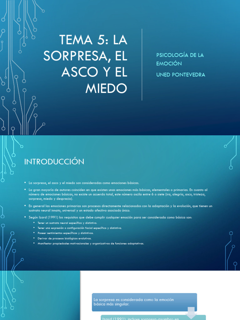 Tema 5. La Sorpresa El Asco y El Miedo | PDF | Las emociones | Asco