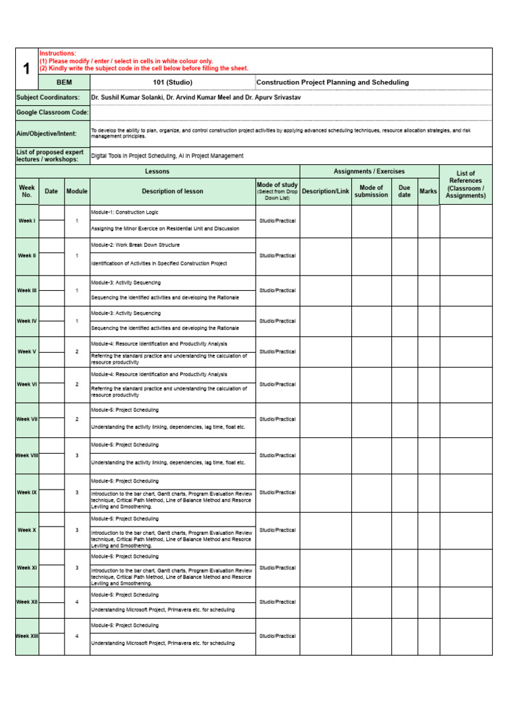 BEM 101: Construction Scheduling Guide | PDF
