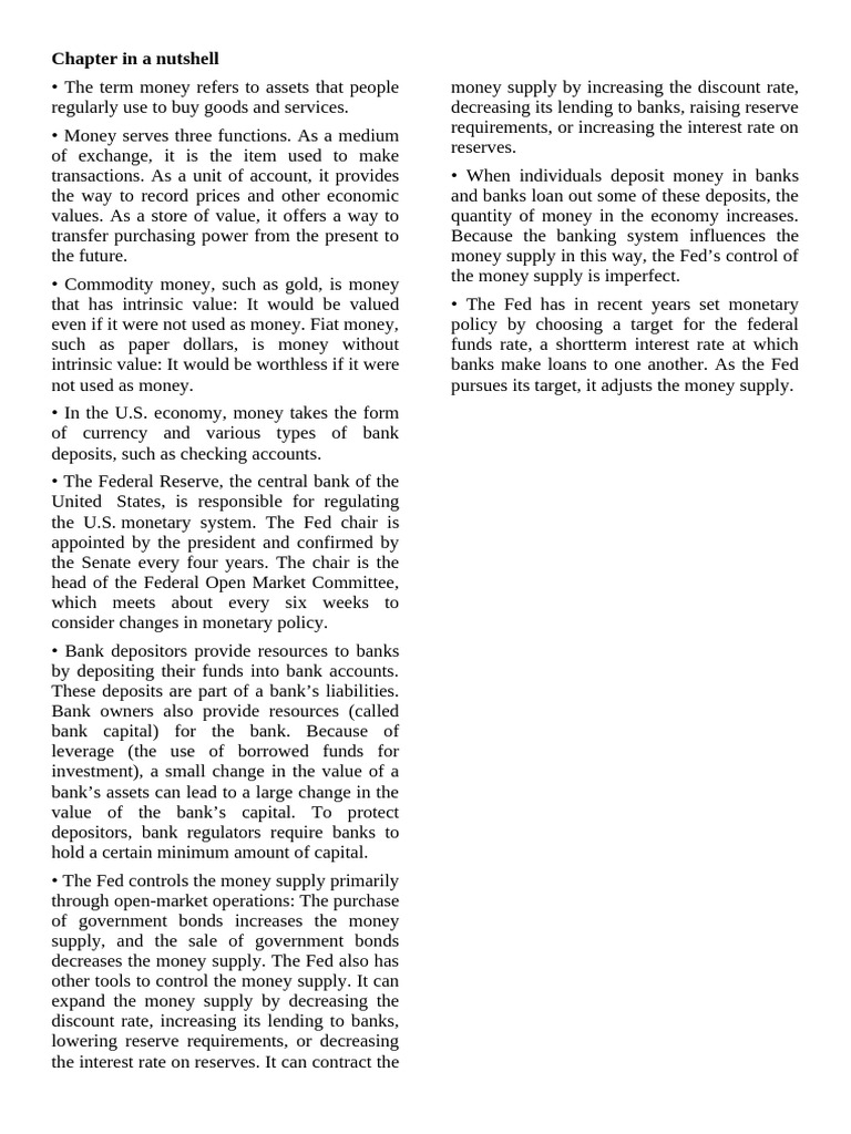 Understanding Money and the Federal Reserve | PDF | Money | Money Supply