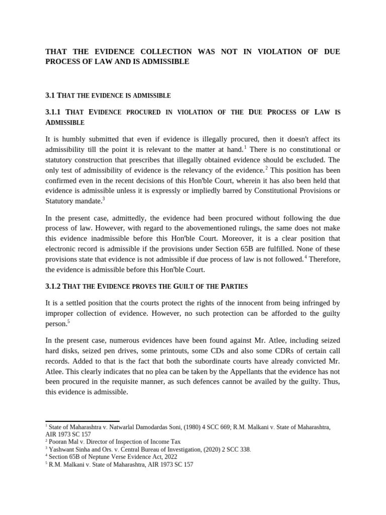 Issue 3 - Respondents Final | PDF | Evidence | Public Law