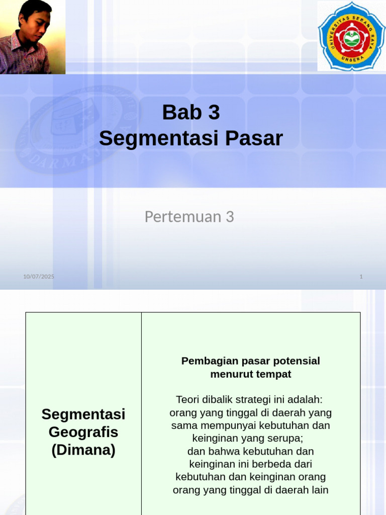 Pertemuan 3 Segmentasi Pasar | PDF