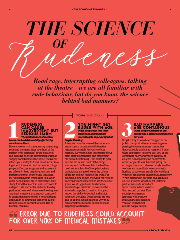 The Impact of Rudeness on Behavior | PDF | Psychological Concepts ...