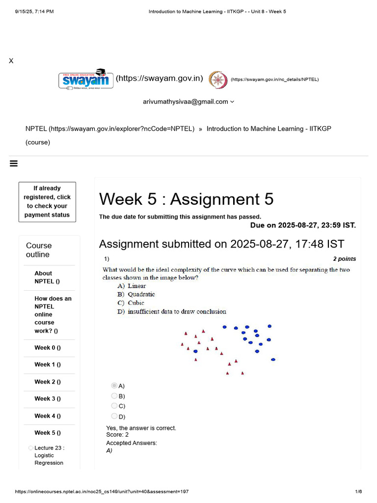 Introduction To Machine Learning - IITKGP - Unit 8 - Week 5 | PDF ...