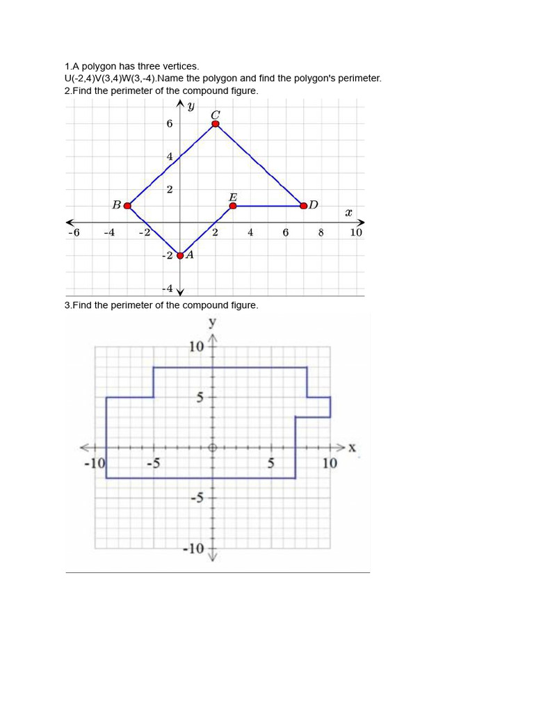 Area and Perimeter of Shapes On Coordinate Plane | PDF
