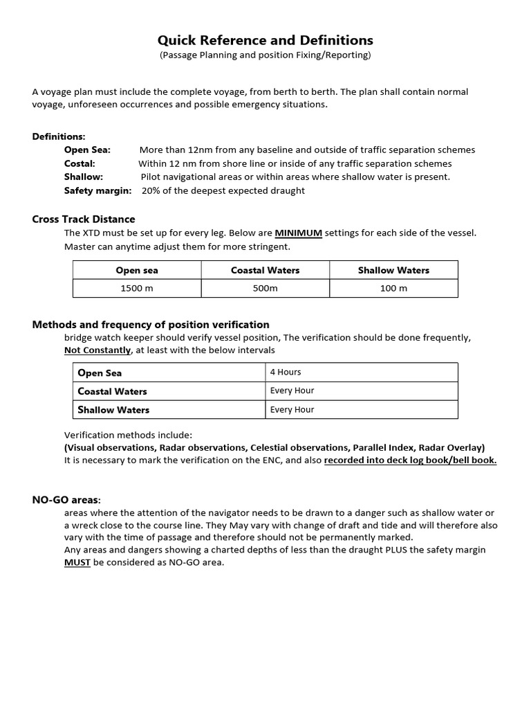Passage Planning and Position Fixing Guide | PDF | Shipping | Navigation
