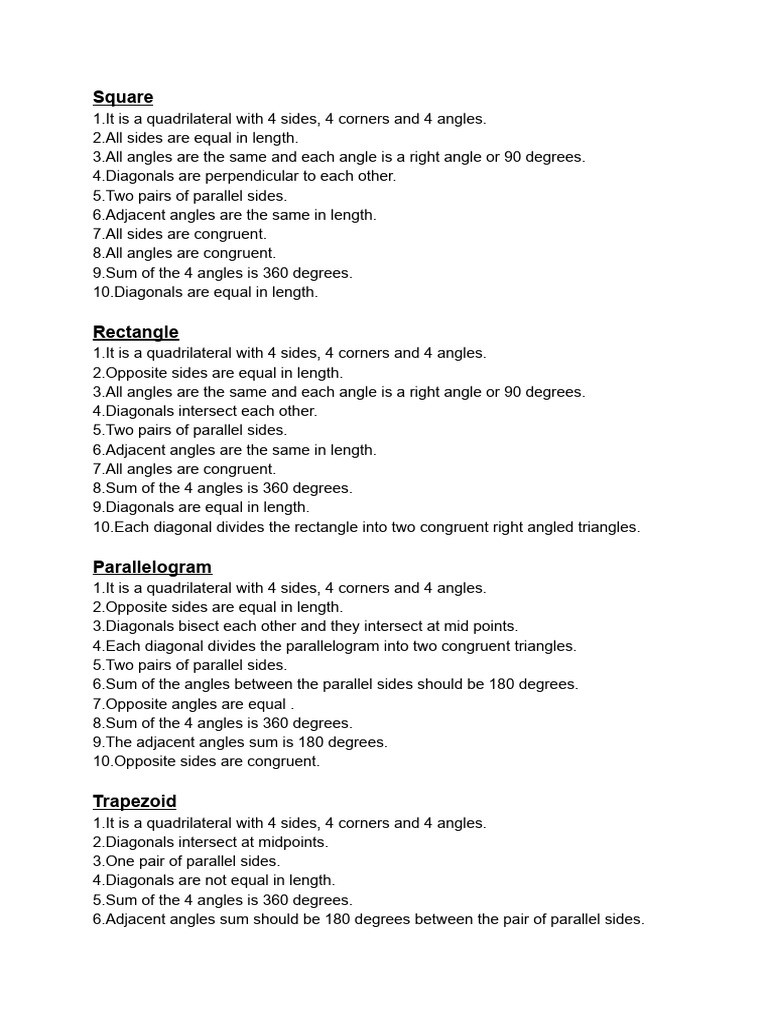 Hierarchy of Quadrilaterals | PDF | Rectangle | Geometry