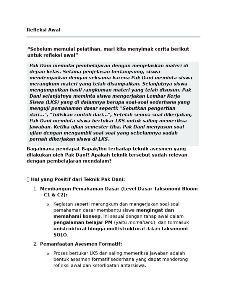 Refleksi Awal Modul 4 | PDF