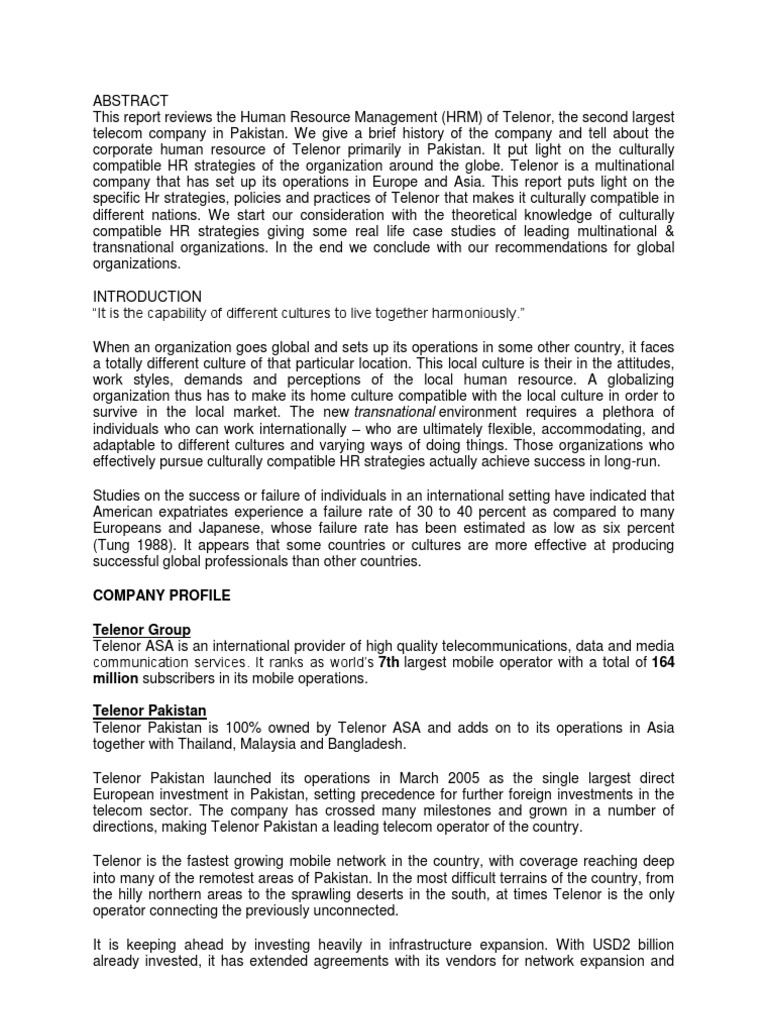 Company Profile Telenor Group | PDF