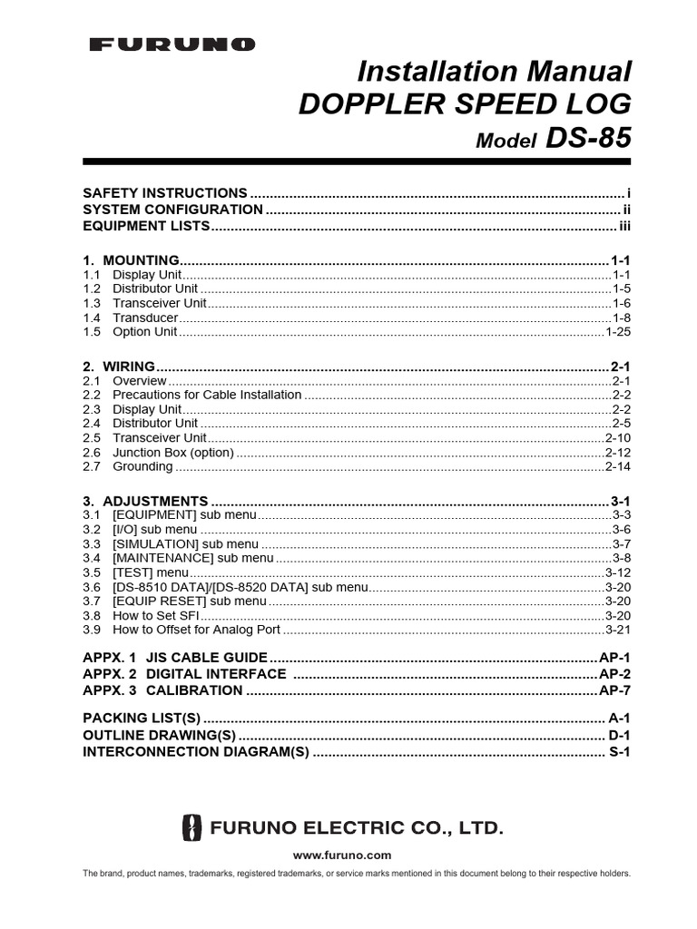 DS-85 Doppler Speed Log Manual | PDF | Screw | Nut (Hardware)
