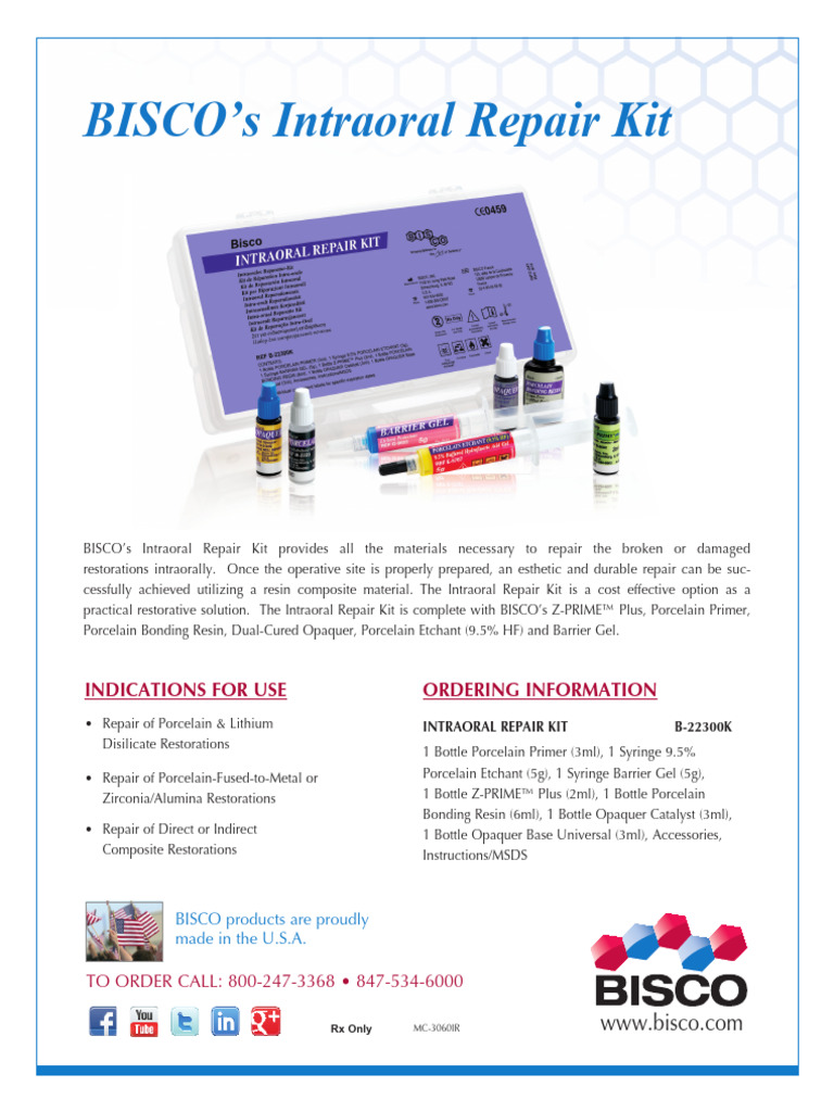 Intraoral Repair Kit Literature1 | PDF | Materials | Industrial Processes