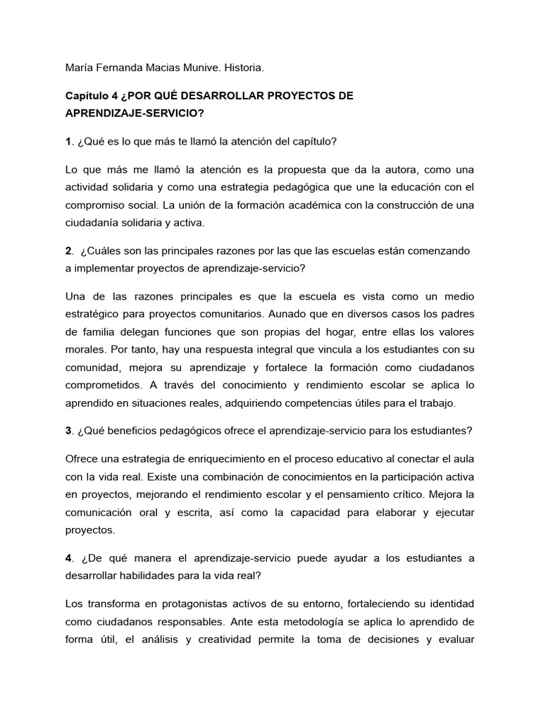 Cap. 4 Fernanda Macias | PDF | Sevicio de aprendizaje | Plan de estudios