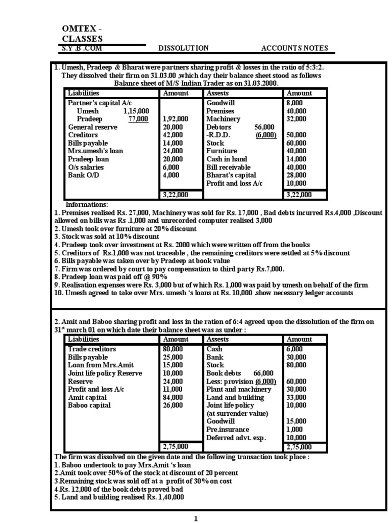 Dissolution of Firm | PDF | Book Value | Stocks