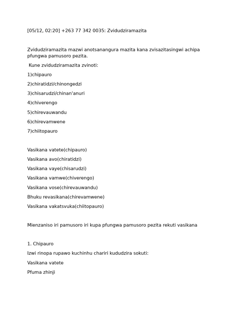 Shona Notes | PDF