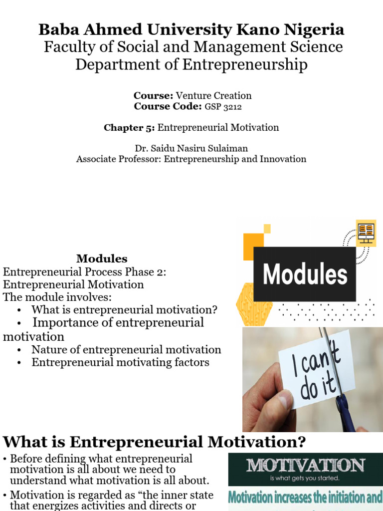Entrepreneurial Motivation Explained | PDF | Entrepreneurship | Motivation