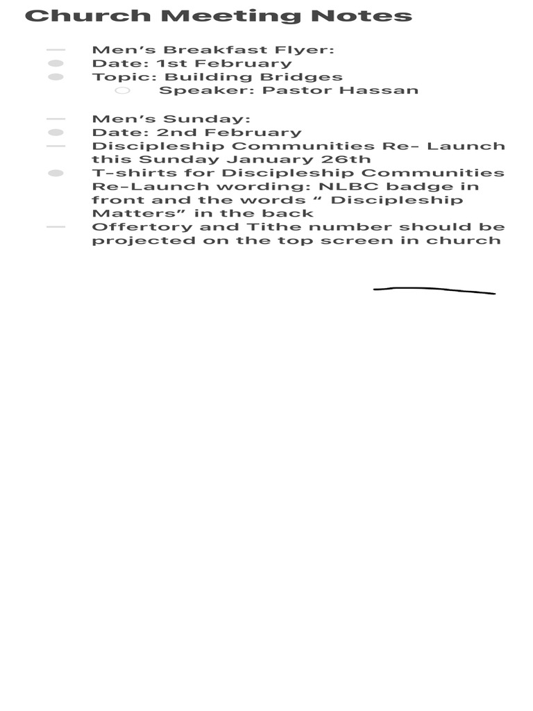 Church Meeting Notes | PDF