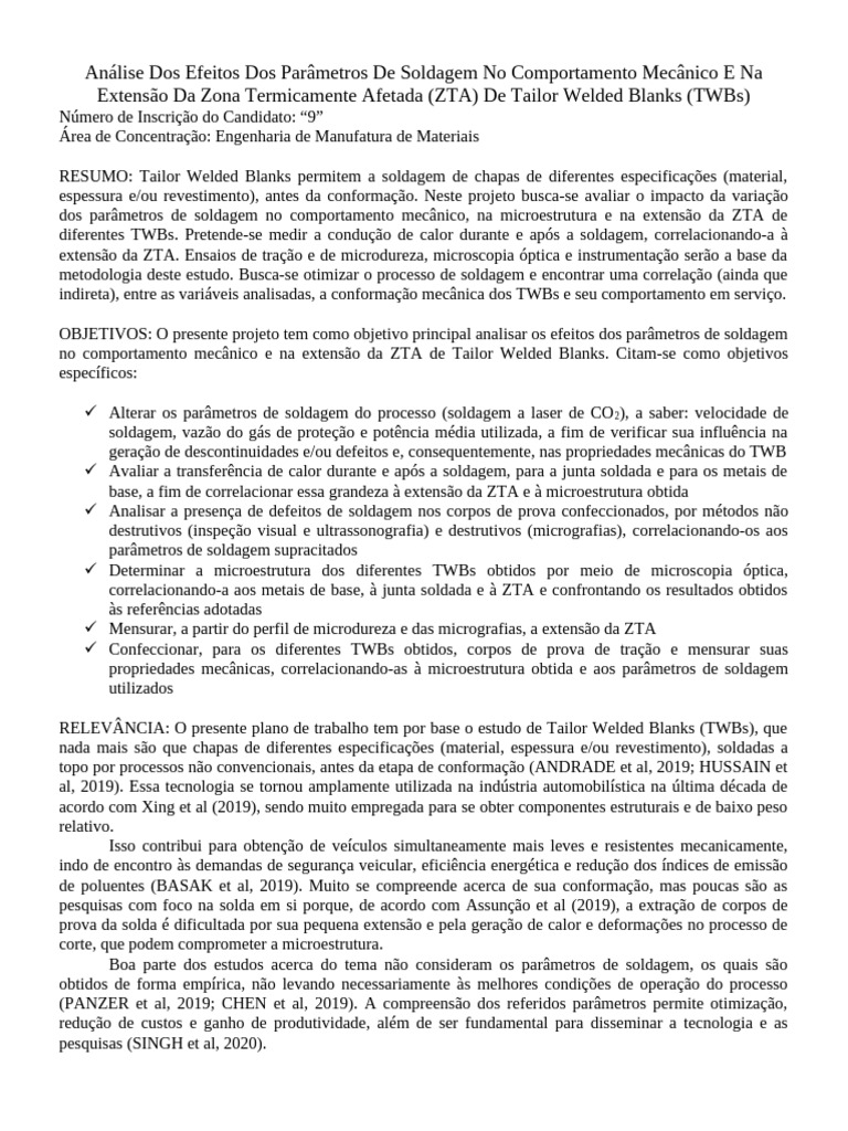 Efeitos da Soldagem em Tailor Welded Blanks | PDF | Calor | Condução ...