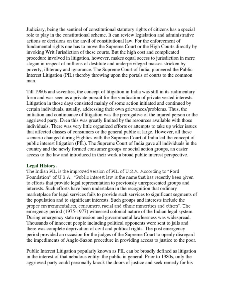 Concept of PIL | PDF | Writ | Writ Of Prohibition