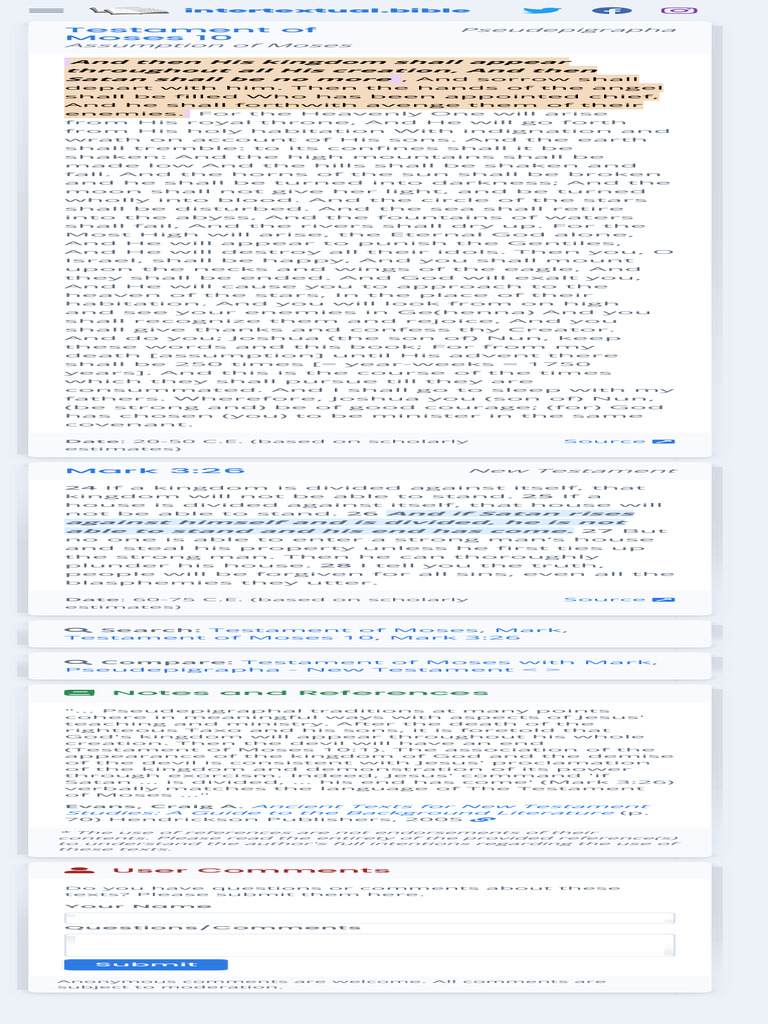 Intertextual - Bible Biblical Intertextuality T | PDF | Satan | Gospel ...