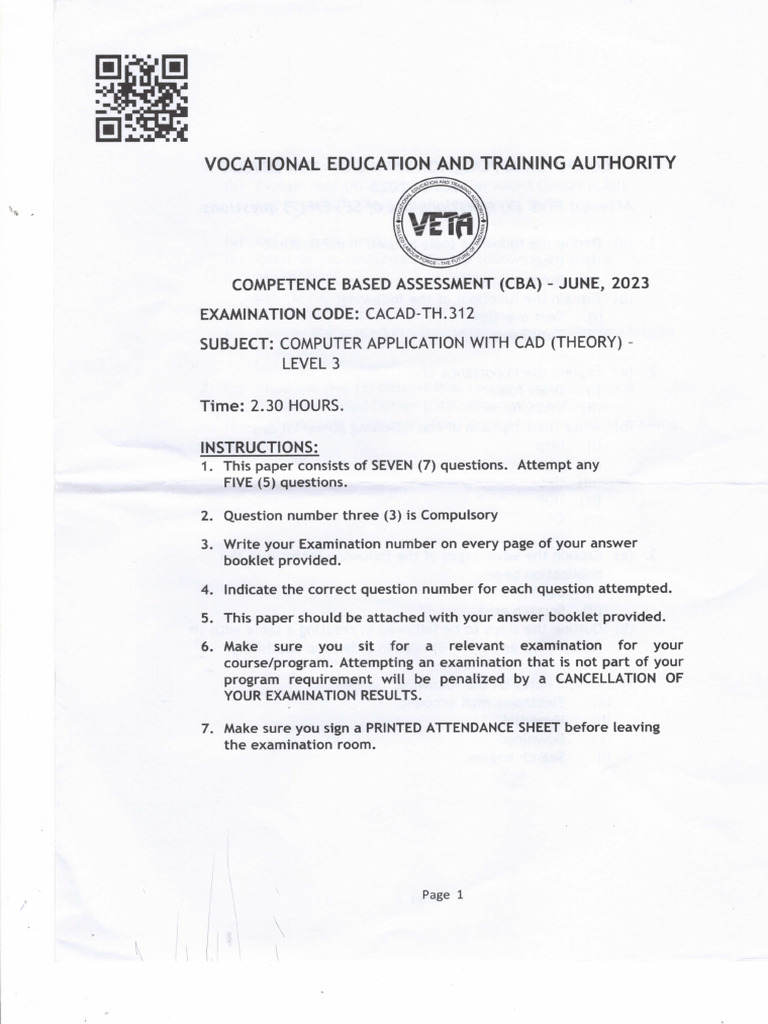 CBA Level 3: Computer Applications Exam | PDF | Computer Aided Design