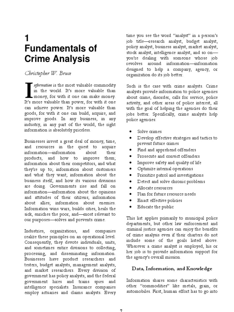 1 Fundamentals of Crime Analysis: Christopher W. Bruce | PDF ...