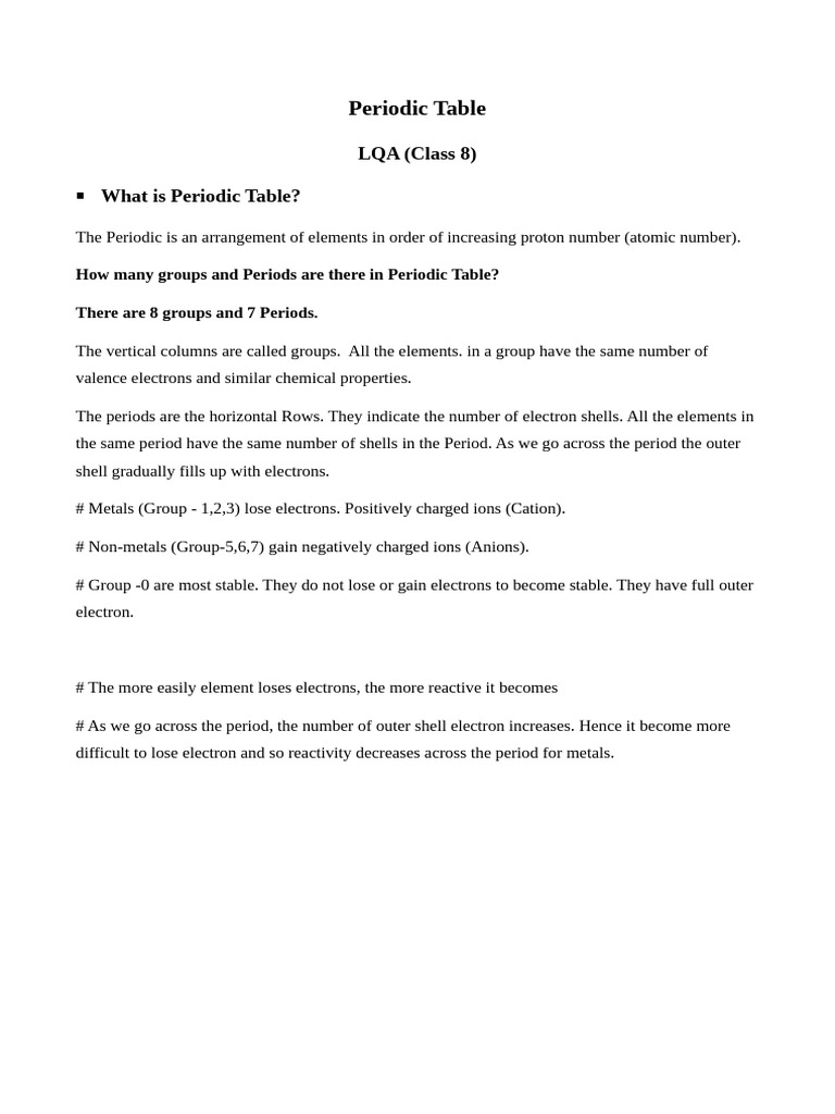 Periodic Table Lqa 2025 | PDF