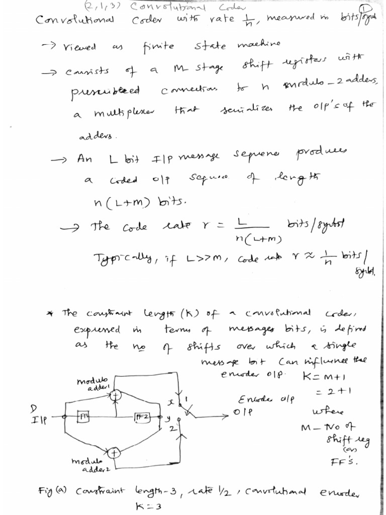 36-Convolutional Coder - State Diagram and Code Tree-12!04!2024 | PDF