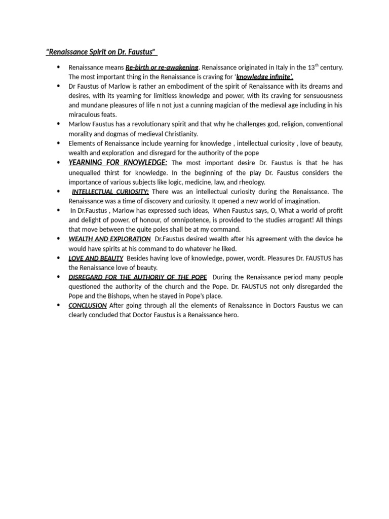 Renaissance Spirit | PDF