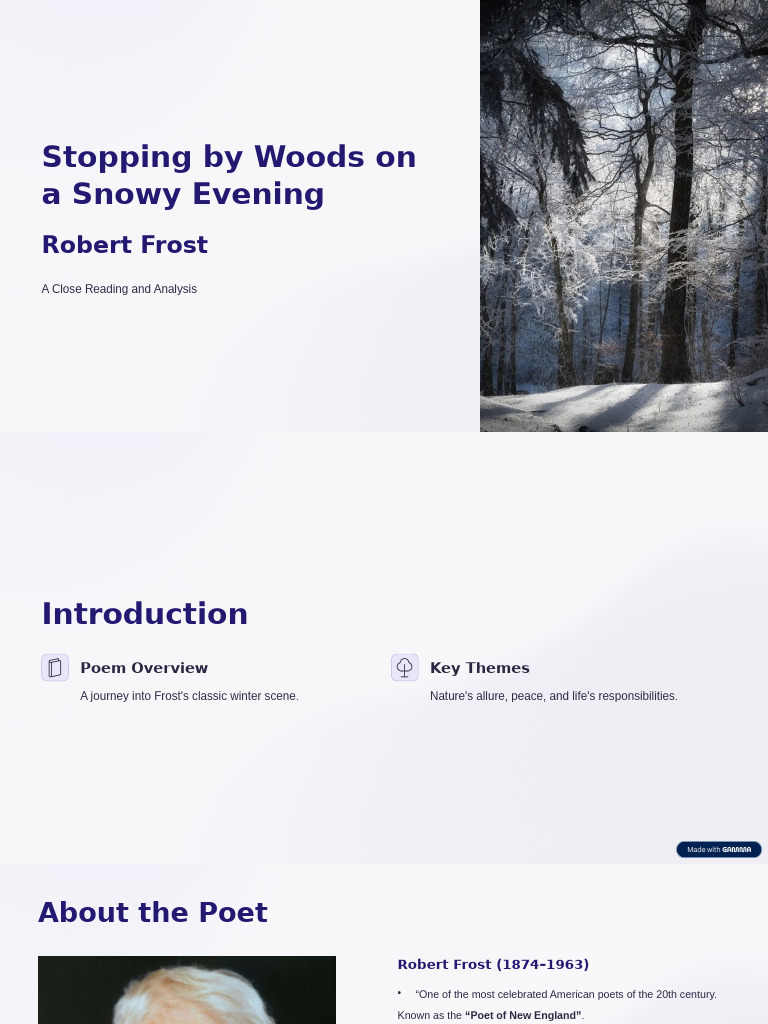 Stopping by Woods On A Snowy Evening | PDF