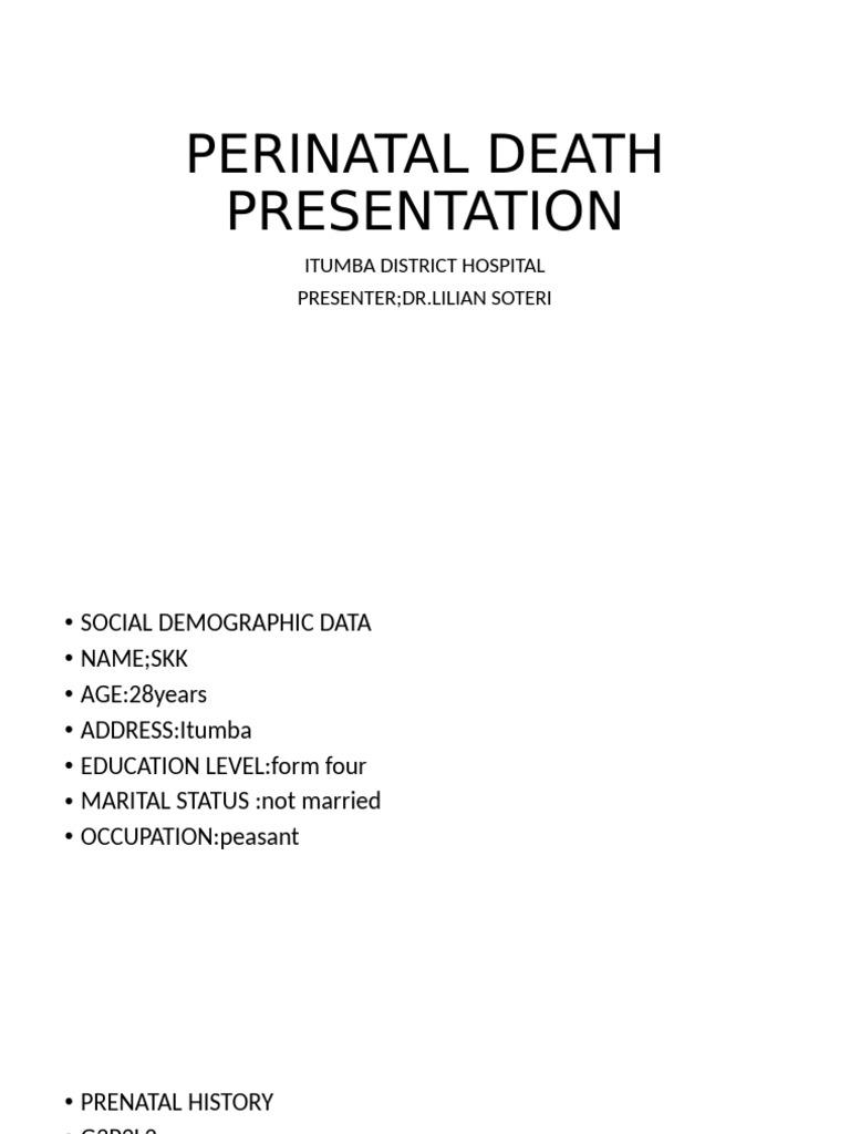 Perinatal Death Presentation | PDF