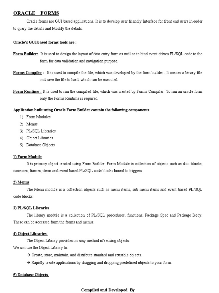 Z Oracle Forms Student Version | PDF | Pl/Sql | Class (Computer ...