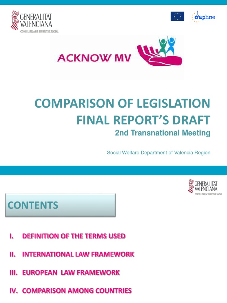 Comparison of Legislation Presentation | PDF | Child Protection ...