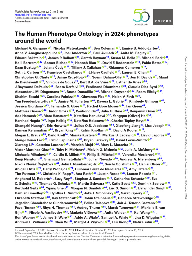 The Human Phenotype Ontology in 2024: Phenotypes | PDF | Epilepsy ...