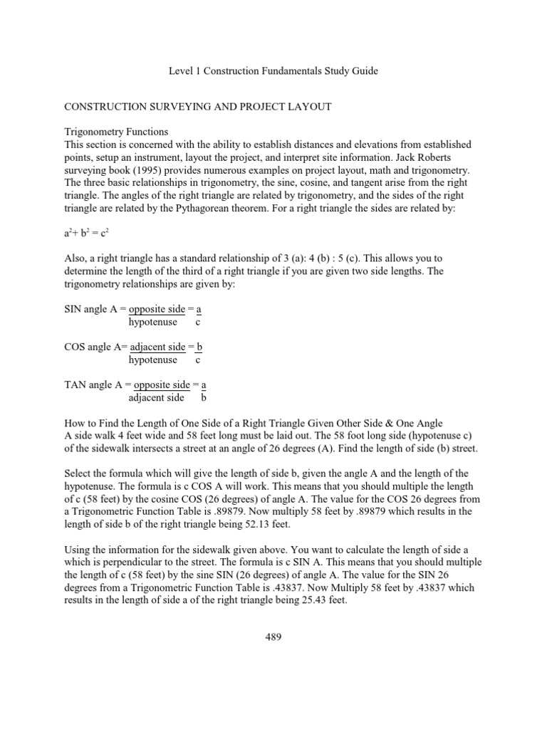 Level 1 Kconstsurveying | PDF | Trigonometric Functions | Trigonometry